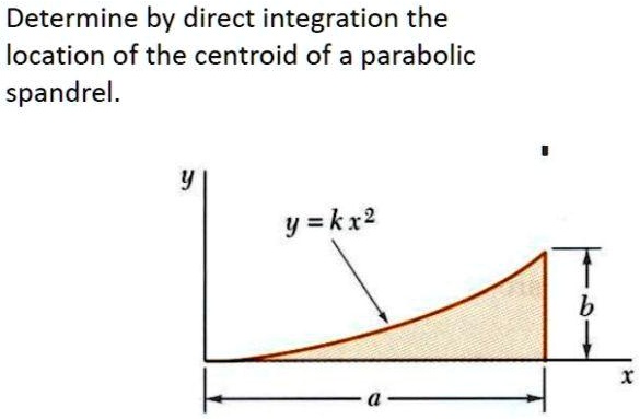 SOLVED: Determine by direct integration the location of the centroid of ...