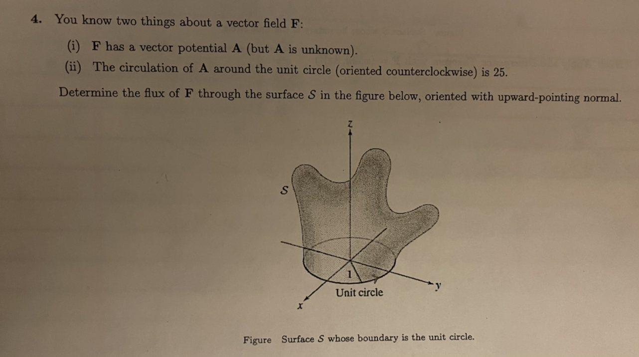 SOLVED: 4. You know two things about a vector field 𝐅 : (i) 𝐅 has a ...