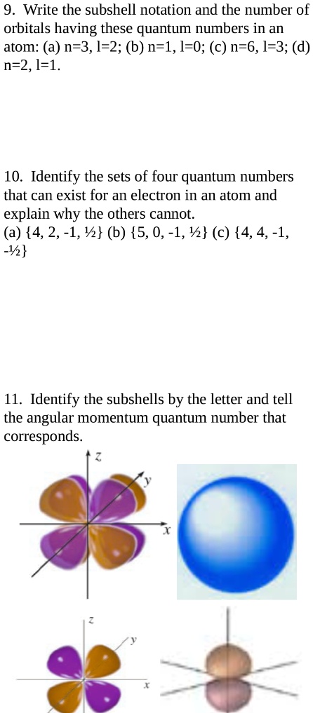SOLVED:Write the subshell notation and the number of orbitals having these quantum numbers in an ...