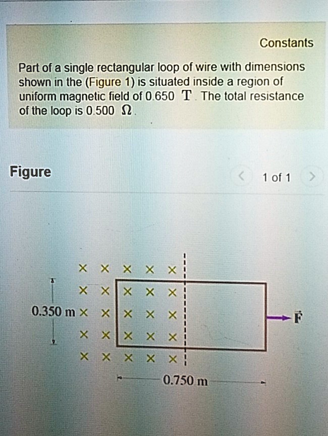 SOLVED: Constants Part of a single rectangular loop of wire with dimensions shown in the (Figure ...