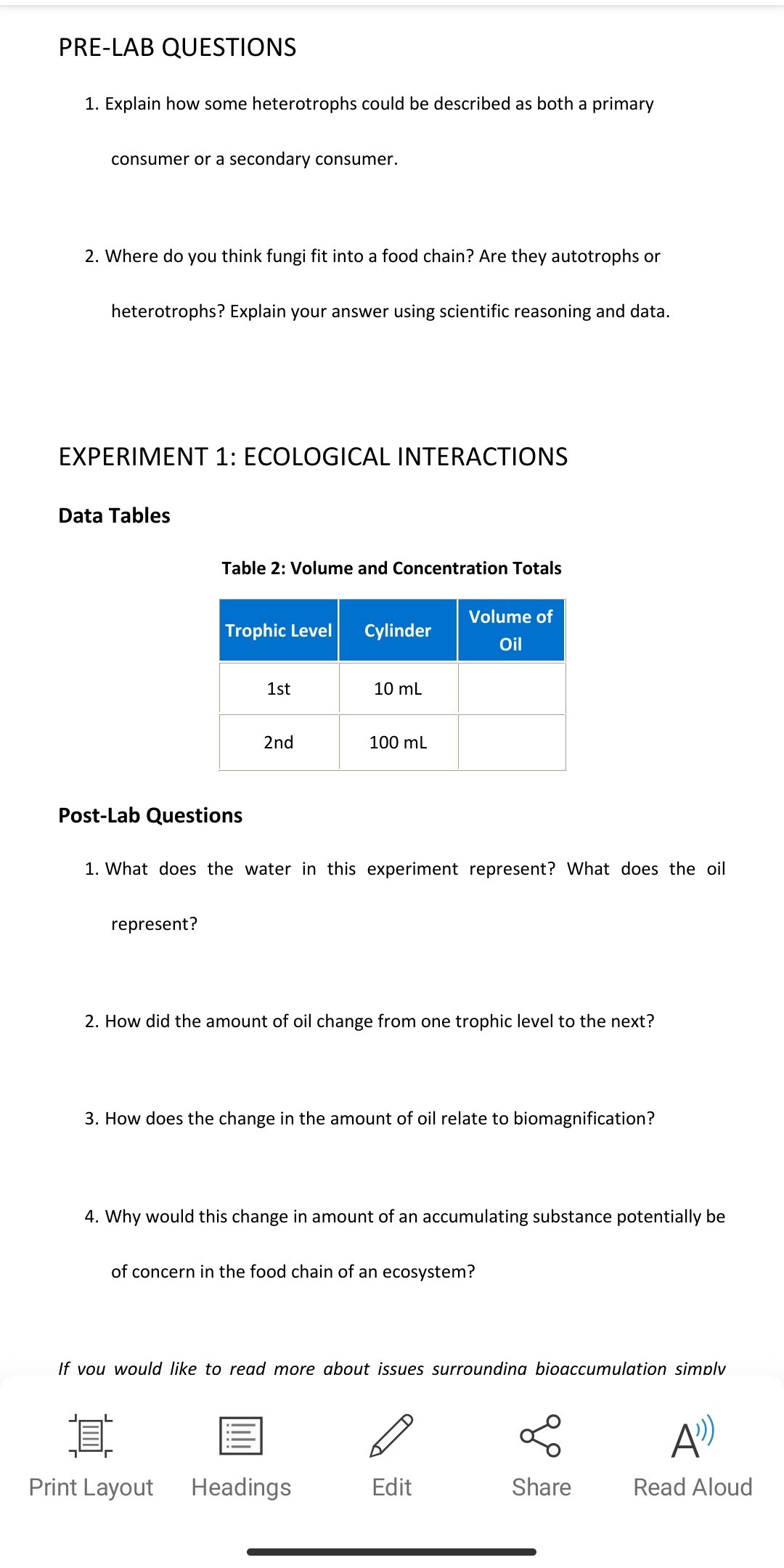 PRE-LAB QUESTIONS 1. Explain how some heterotrophs could be described ...