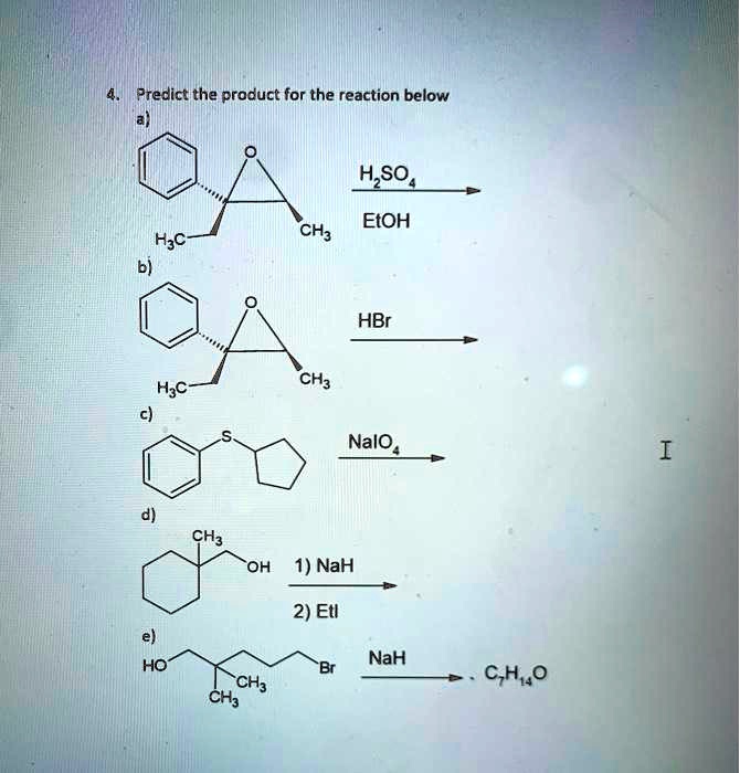 SOLVED: Predict the product for the reaction below: H2SO4 EtOH H2O CH3 ...