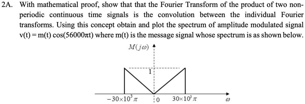 2A. With mathematical proof, show that that the Fourier Transform of the product of two non ...