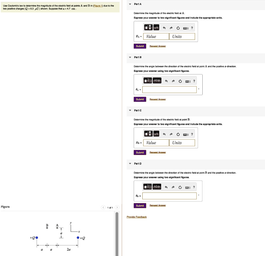 SOLVED: Use Coulombs law to determine the magnitude of the electric ...