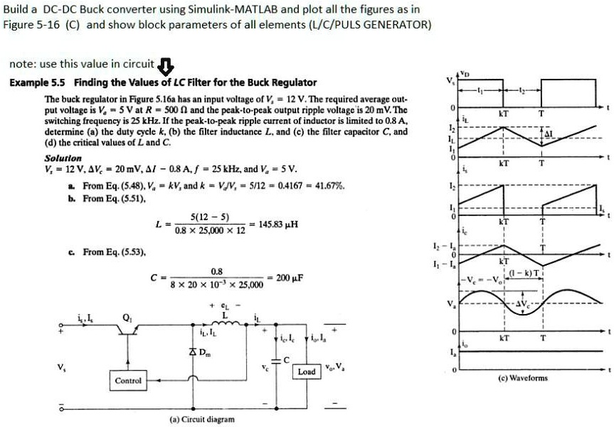 build a dc dc buck converter using simulink matlab and plot all the ...
