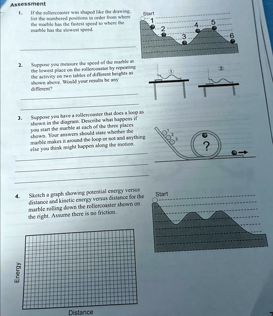 Assessment 1. If the rollercoaster was shaped like the...