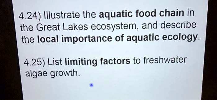 SOLVED: 4.24) Illustrate the aquatic food chain in the Great Lakes ...