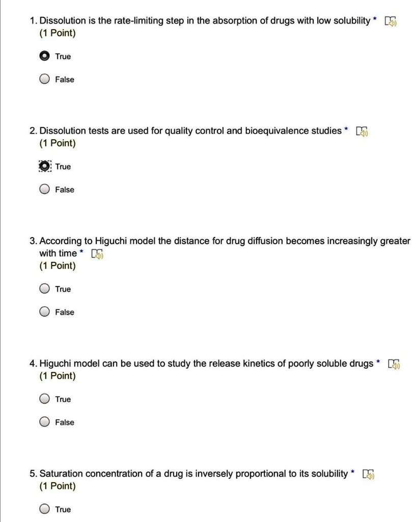 1 dissolution is the rate limiting step in the absorption of drugs with ...
