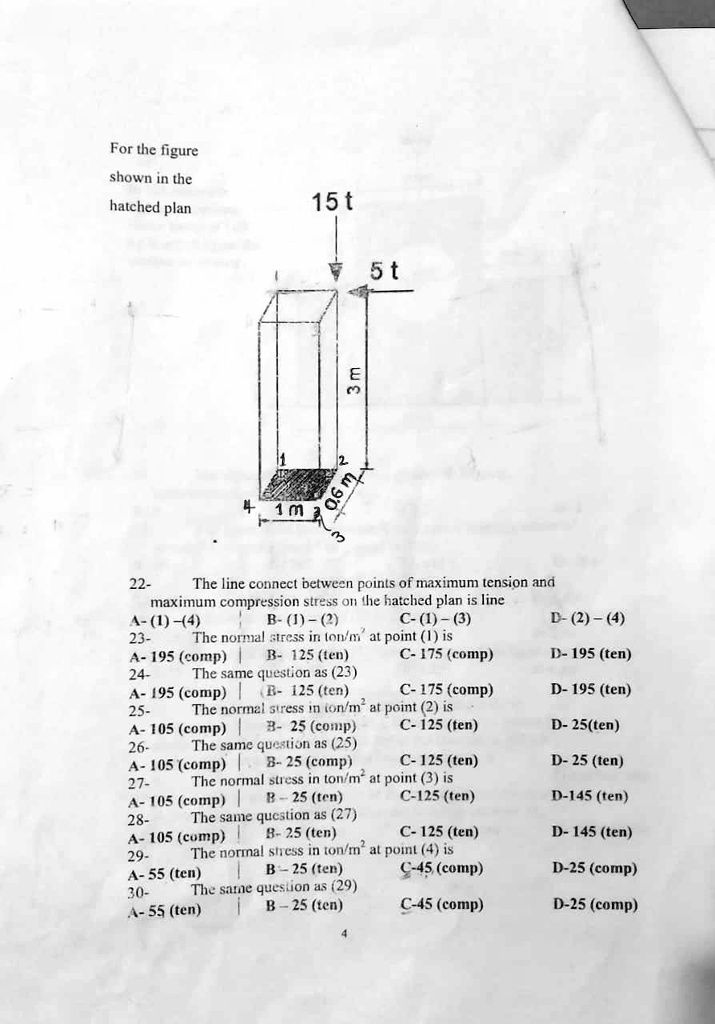 for the figure shown in the hatched plan solve it step by steps and ...