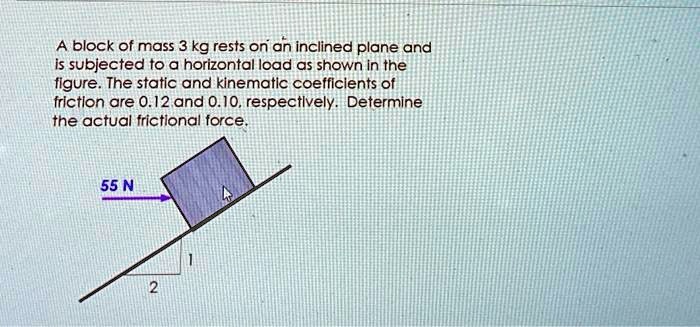 SOLVED: A block of mass 3 kg rests on an inclined plane and is ...