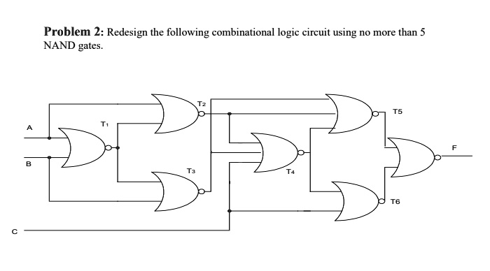 Solved Problem 2 Redesign The Following Combinational Logic Circuit Using No More Than 5 Nand 3951
