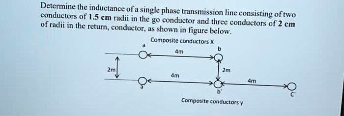 determine the inductance of a single phase transmission line consisting of two conductors of 15 ...