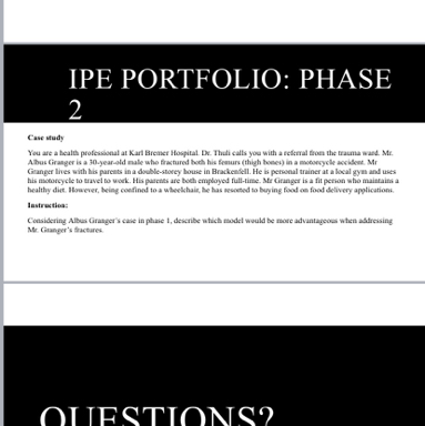 SOLVED: IPE PORTFOLIO: PHASE 2