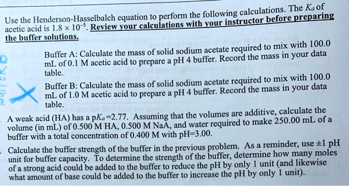SOLVED:the following calculations_TheeKaoi_ Use the Henderson ...