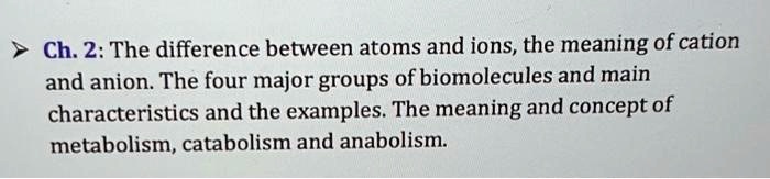 SOLVED: >Ch.2:The difference between atoms and ions,the meaning of ...