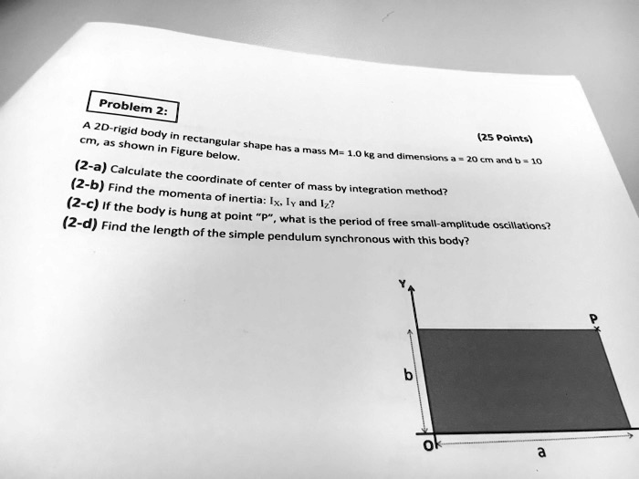 SOLVED: Problem 2: Consider a rectangular object with dimensions a cm ...