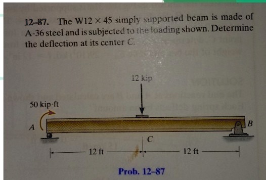 12-87. The W12 ×45 simply supported beam is made of A-36 steel and is ...