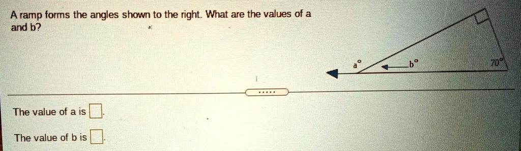 A ramp forms the angles shown to the right. What are the values of a ...