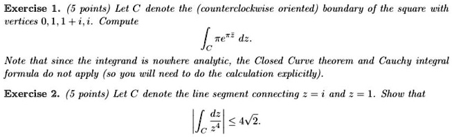 SOLVED: Exercise 1 (5 points) Let € denote the (counterclockwise ...