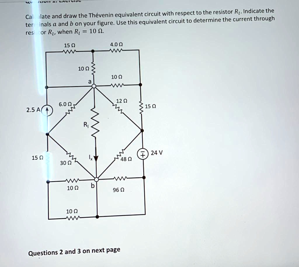 SOLVED: Calculate and draw the Thevenin equivalent circuit with respect ...
