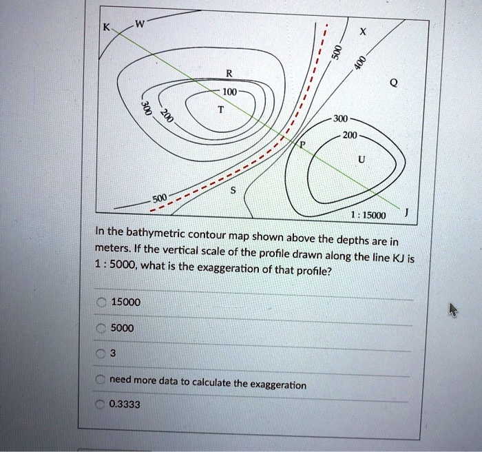 i00 2 300 200 500 15000 the bathymetric contour map shown above the ...