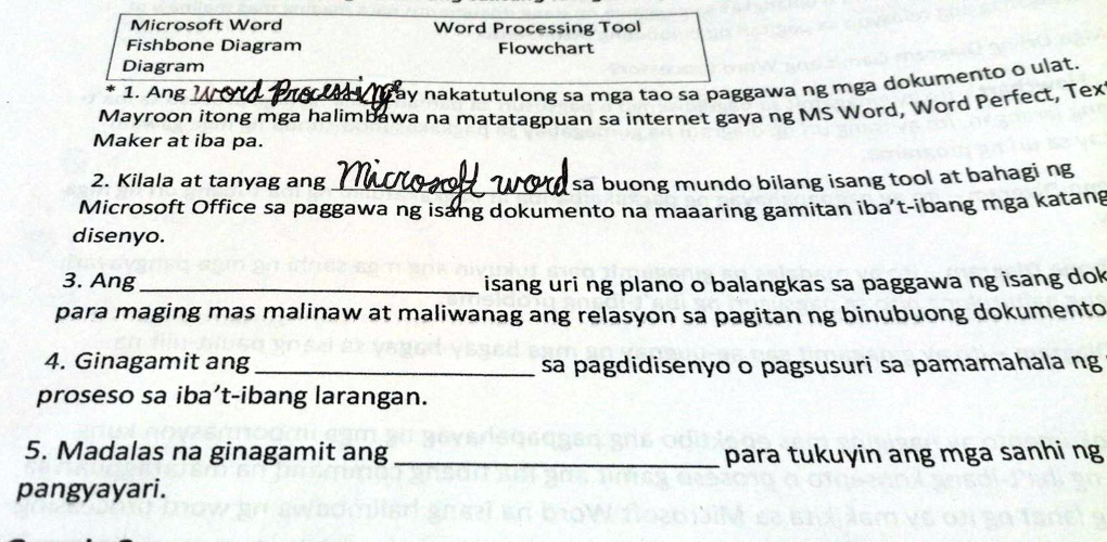 SOLVED: Onsay answer please po Microsoft Word Word Processing Tool ...