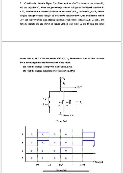 2. Consider the circuit in Figure 2(a). There are four NMOS transistors ...