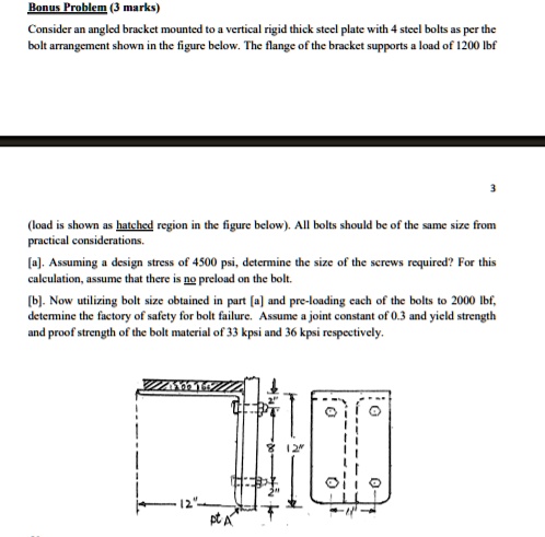 SOLVED: Bonus Problem (3 marks) Consider an angled bracket mounted to a ...