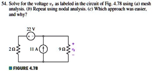 SOLVED: 54. Solve for the voltage Vr as labeled in the circuit of Fig ...