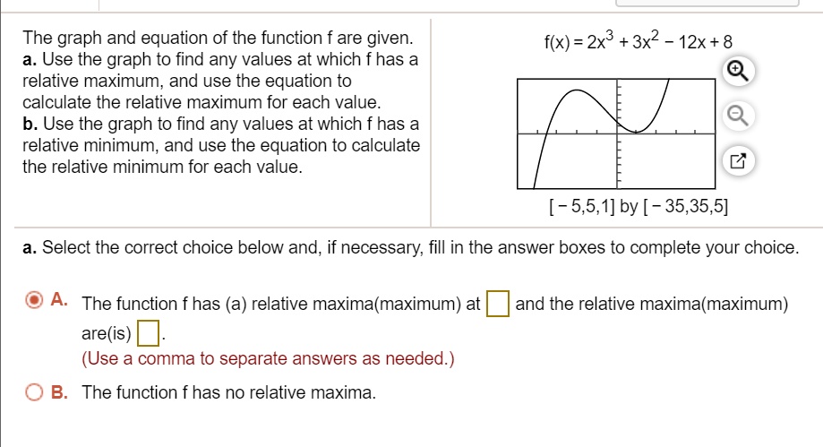 Solved The Graph And Equation Of The Function F Are Given Use The
