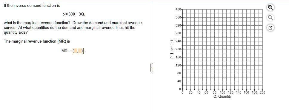 SOLVED: If the inverse demand function is 400- 300 - 30 , 360- what is ...