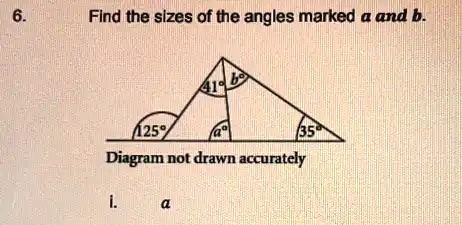SOLVED: Find the sizes of the angles marked a and b. 425% Diagram not drawn accurately