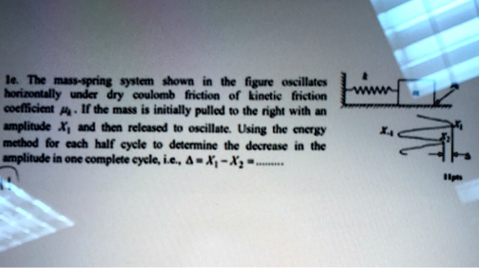 le the mass spring system shown in the figure oscillates horizontally ...