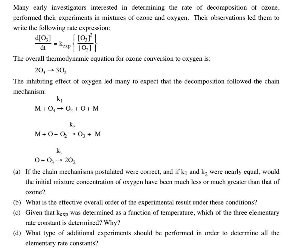 SOLVED: Many early investigators interested in determining the rate of ...