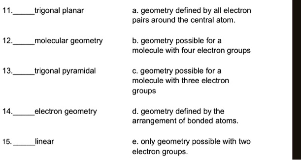 Trigonal planar geometry defined by all electron pairs...