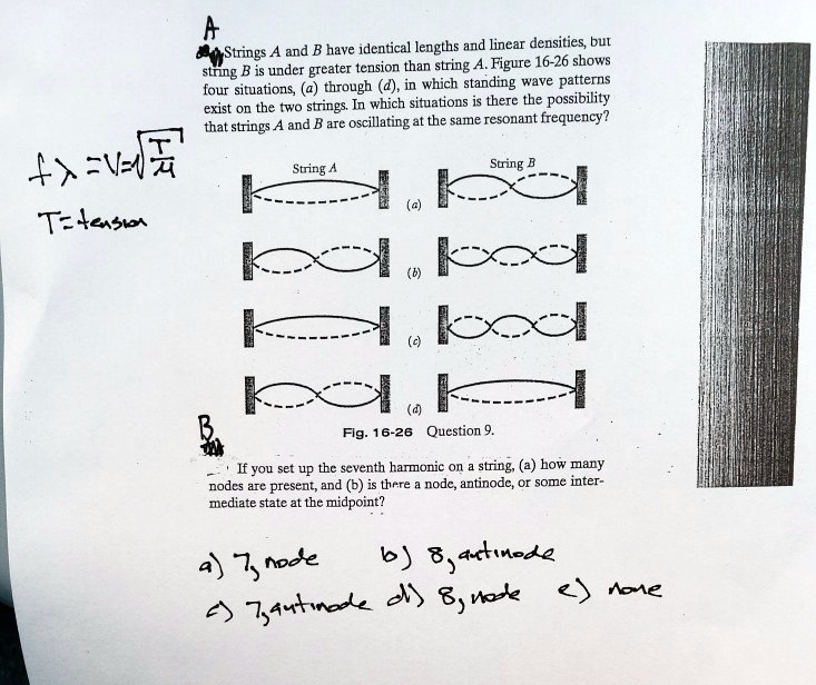 Solved Strings A And Have Identical Lengths And Linear Densities But String B Is Under Greater 
