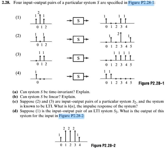 Get Answer 228 Four Input Output Pairs Of Parlicular System Are Specified In Figure P228 1 L1 3679