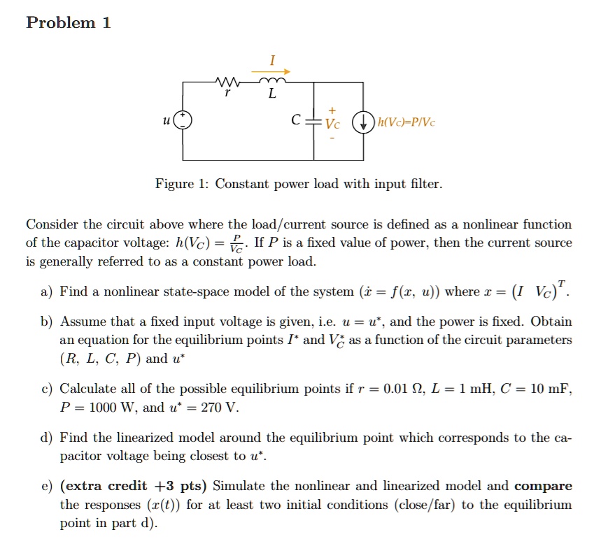 SOLVED: Problem 1 Given the circuit shown in Figure 1, where the load/current source is defined ...