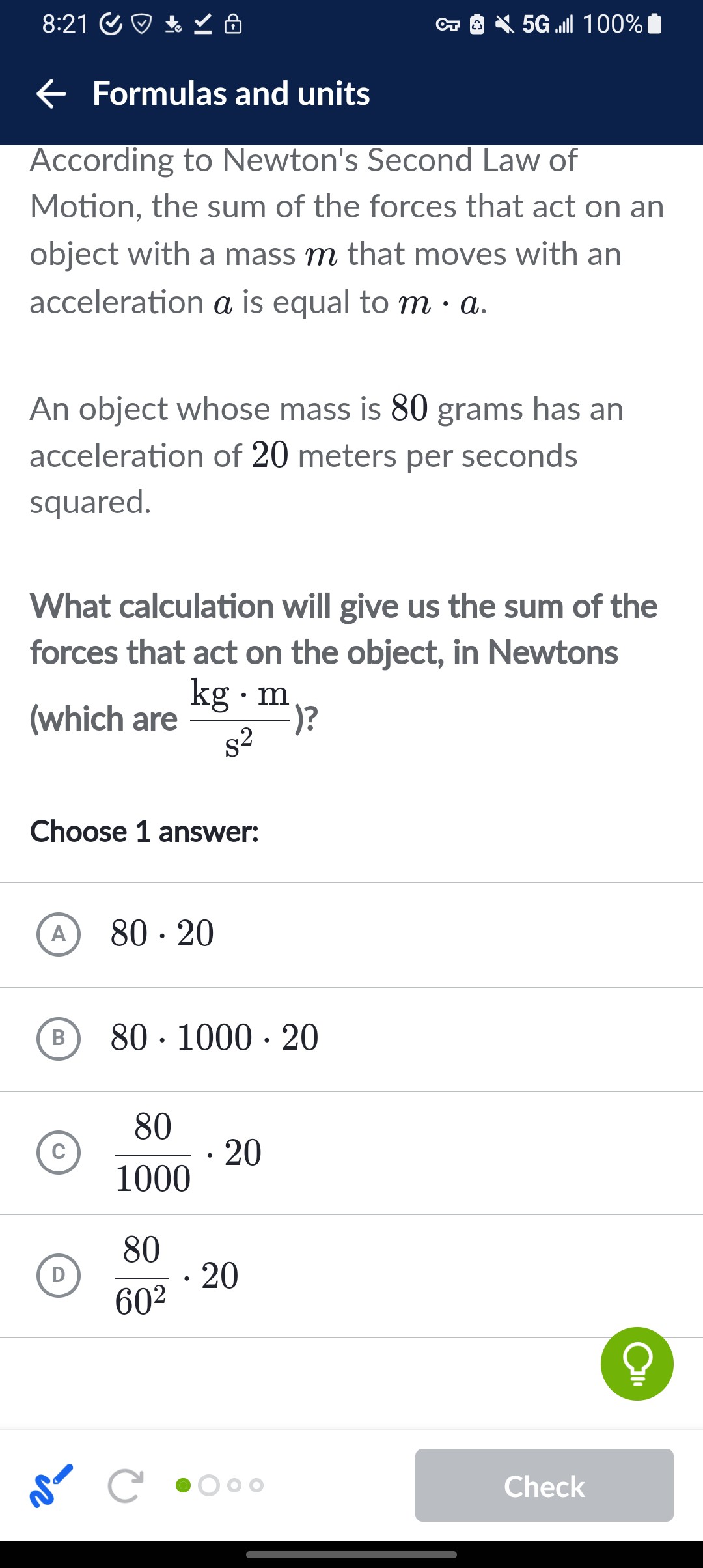SOLVED: G ⇔ ? 5 G,Nl 100 % Formulas and units According to Newton's ...