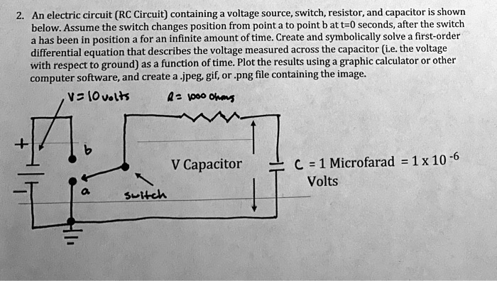 an electric circuit rc circuit containing voltage source switchresistor ...