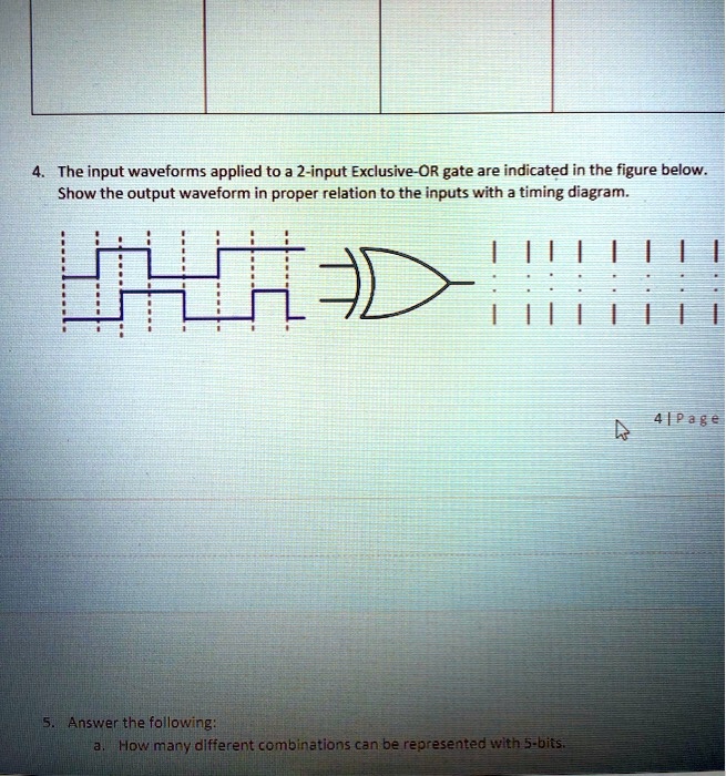Solved The Input Waveforms Applied To A 2 Input Exclusive Or Gate Are