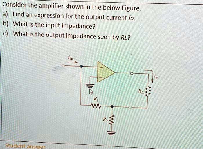 SOLVED: Consider the amplifier shown in the below Figure. a) Find an expression for the output ...