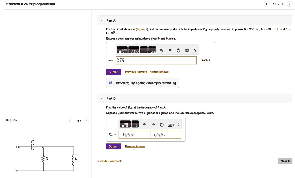 SOLVED: Problem 9.24 PSpice|Multisim 11 of 16 Part A For the circuit shown in (Figure 1), find ...