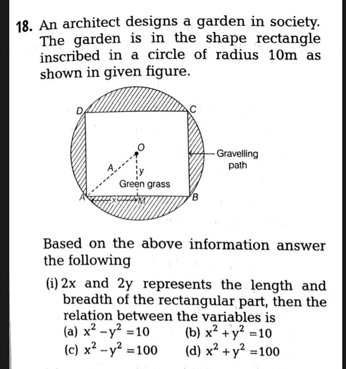 18. An architect designs a garden in society. The garden is in the ...