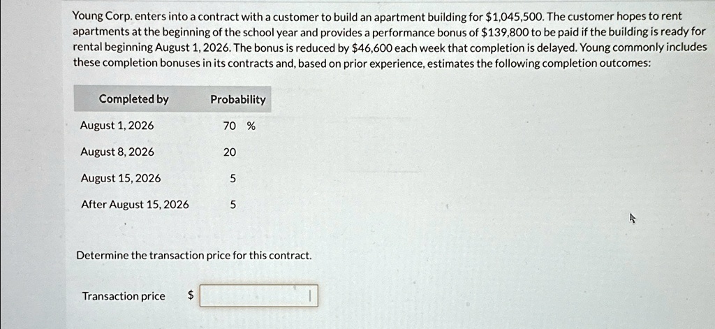 [GET ANSWER] Young Corp. enters into a contract with a customer to ...