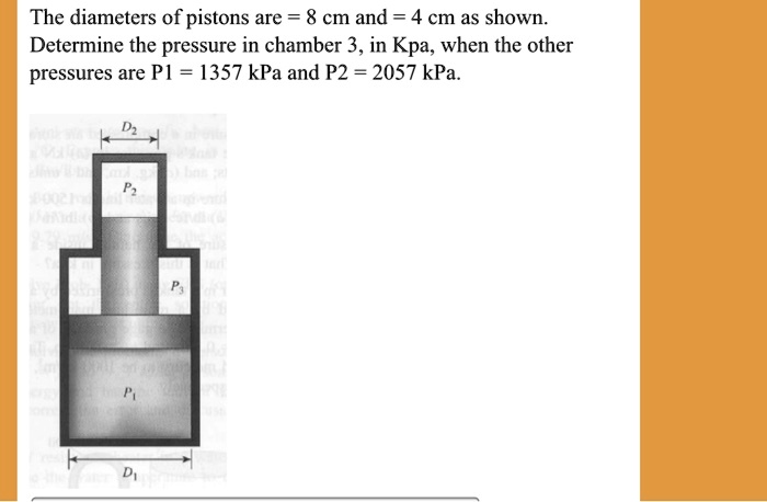 The diameters of pistons are = 8 cm and = 4 cm as...