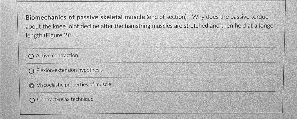 Biomechanics of passive skeletal muscle (end of section) - Why does the ...