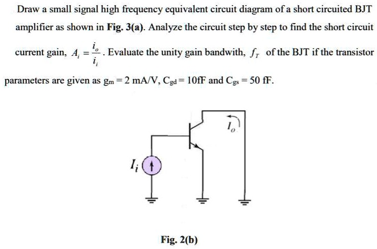 SOLVED: Draw a small signal high frequency equivalent circuit diagram of a short-circuited BJT ...