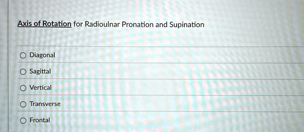 Axis of Rotation for Radioulnar Pronation and Supination Diagonal ...