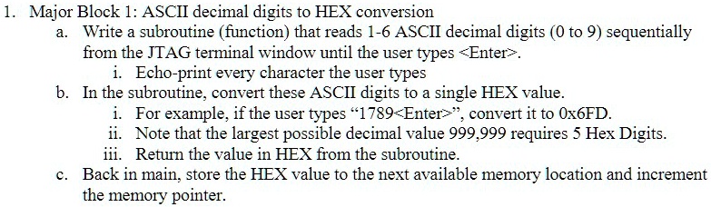 Video Solution Text Needs To Be In Assembly Language For A Nios Ii De10 Lite Board Major Block